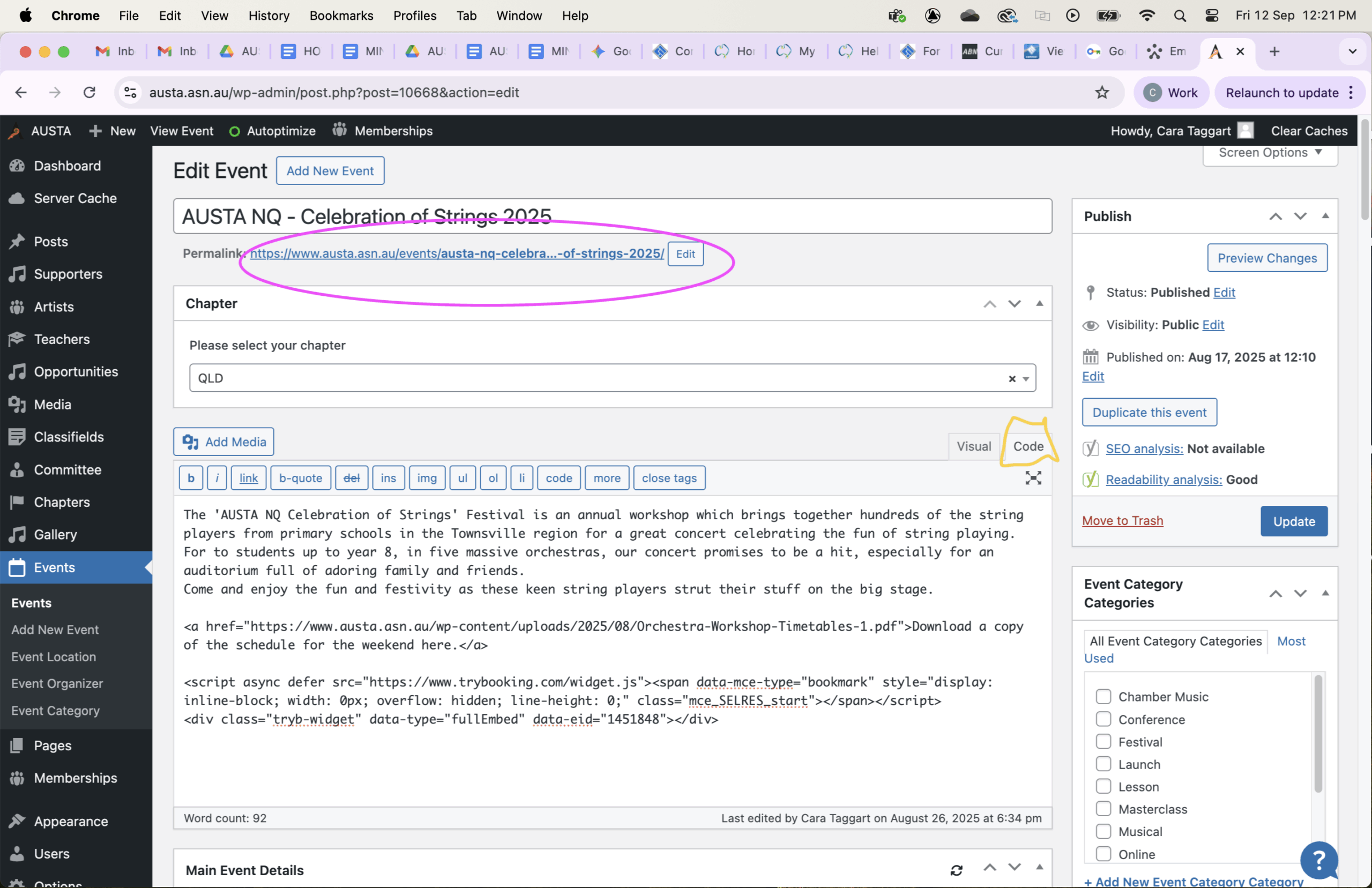 HOW TO ADD EVENTS - Embedding Trybooking link - AUSTA